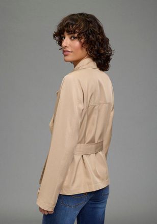 Laura Scott Kurzjacke kurzer Trenchcoat, &Uuml;bergangsjacke, zweireihiger Verschluss