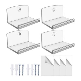 Generic Schallplattenregal | Schallplatten-Wanddisplay - 4-teiliges Acrylregal, Modern, F&uuml;r Kinder, B&uuml;cherregal, Wohnzimmer, Schlafzimmer, Album, Bilder, Comi