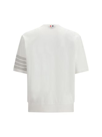 Thom Browne Mens 4-Bar Cotton Jersey T-Shirt White T-Shirts And Polos