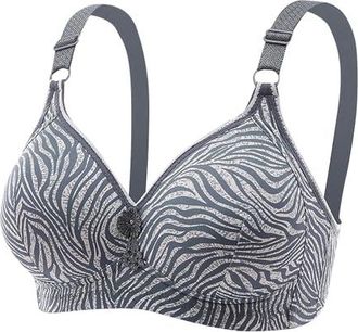 Generic Haut de fitness sans bonnets fins, trois sous-v&ecirc;tements camouflage, fronc&eacute; lat&eacute;ralement, confortable, respirant, sans soutien-gorge, argent&eacute;, 38