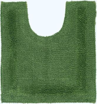 Homescapes Premium WC-Vorleger grün, Baumwoll-Badematte 50x55 cm mit Wende-Design, WC-Teppich mit Ausschnitt