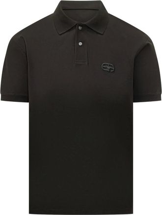 Emporio Armani Homme, Tops, Noir, Taille: M Polo en jersey de coton et &eacute;lasthanne