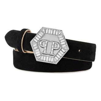 Philipp Plein Saffiano Lederg&uuml;rtel Hexagon - - Accessories - Damen - Schwarzk - 100 CM