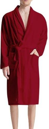 Generic Peignoir d&eacute;contract&eacute; pour homme, couleur unie, automne et hiver, &eacute;pais et chaud, v&ecirc;tements de nuit, v&ecirc;tements de nuit, v&ecirc;tements de maison, pantalons 