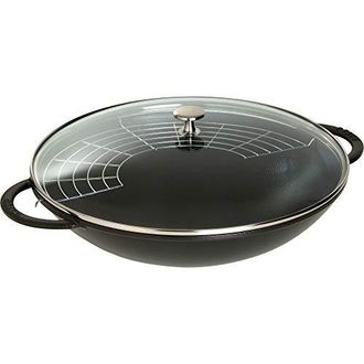 Staub ERROR : Wok en fonte, acier inoxydable, noir mat