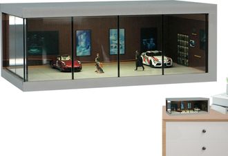 Generic Organizer f&uuml;r Spielzeugautos - stapelbare Spielzeug-Organizer, LED-Staubschrank | realistische Parkplatz-Designs, Sammler-Stil