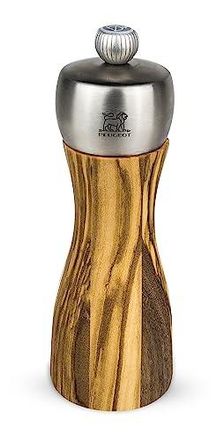 Peugeot Fidji Moulins à Sel, Bois, Olivier/Inox, 15 cm (33811)