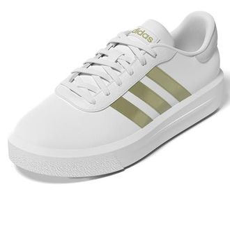 adidas Femme Court Platform Shoes, Cloud White/Gold met/Orbit Grey, 36 EU