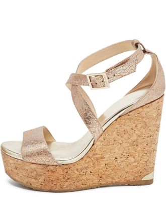 Jimmy Choo London sandales compensées Portia 120 mm - Marron