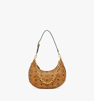 MCM Aren sichelf&ouml;rmige Hobo Bag in Visetos