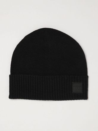 HUGO BOSS Bonnet beanie en laine et coton avec revers et logo brod&eacute;