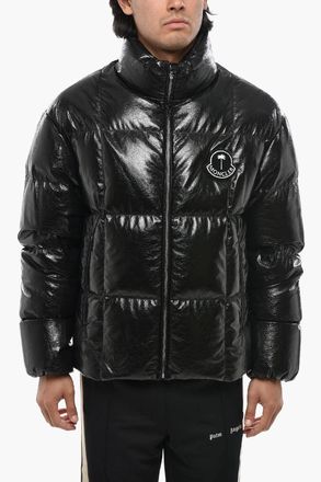 Moncler PALM ANGELS Shiny Sleeveless Puffer Vest with Front Zip Moncler