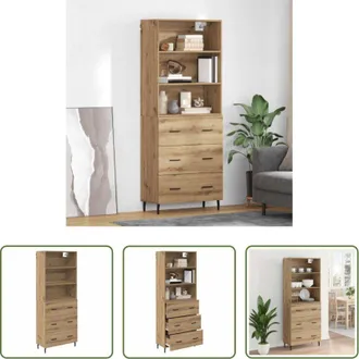 vidaXL Schubladen - Highboard mit Schubladen Artisan-Eiche 69,5 x 34 x 180 cm