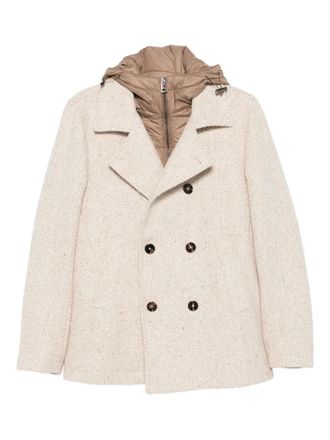 Kired manteau crois&eacute; &agrave; motif de chevrons - Tons neutres