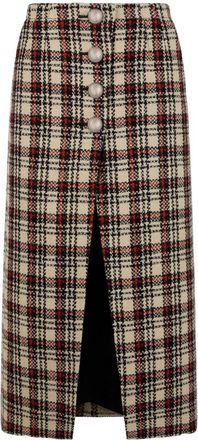 Paco Rabanne Midirock mit Schottenkaro - Nude