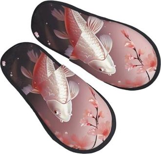 Generic Pantoufles De Maison Rouge Cerise Chaud Pantoufles De Voyage Peluche Hiver Chausson Pour Spa Homme Camping L