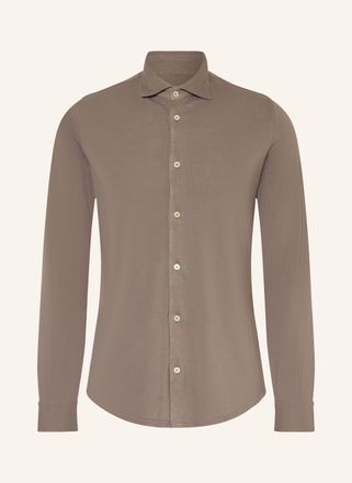 Fedeli Fedeli Piqu&eacute;-Hemd Stelve Slim Fit beige