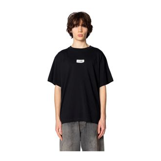 Maison Margiela Homme, Tops, Noir, Taille: S T-shirt Noir &agrave; Signature Num&eacute;rique