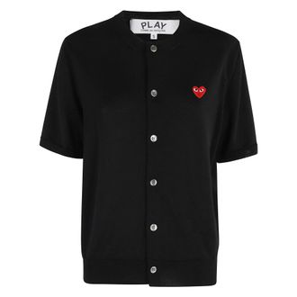 Comme Des Gar&ccedil;ons Femme, Pulls, Noir, Taille: 42 FR Cardigan Court &agrave; Col Rond et Manches Courtes