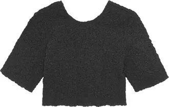Ganni Top Court Coton Organique Noir