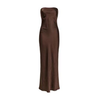Forte_Forte Envers Satin Dress - - Dresses - Damen - Braun - S