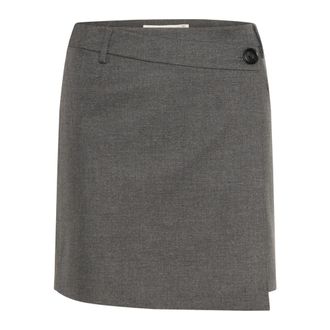 Gestuz Wickelrock Dunkelgrau Melange - - Skirts - Damen - Grau - XL