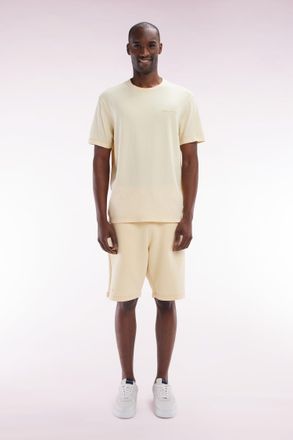 Eden Park Short En Molleton Coton Ocre Coupe D&eacute;contract&eacute;e