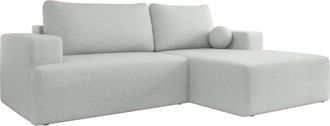 Mirjan24 Ecksofa Mivo mit Schlaffunktion & Bettkasten, L-Form Schlafsofa mit Langer Ottomane, geradem Armlehne, Wohnlandschaft für Wohnzimmer & Gästezimmer (La