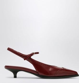 Miu Miu Brogue bordeax brushed leather pumps