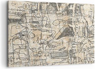 Arttor Bilder auf Leinwand 100x70cm Leinwandbild Graffiti Kritzeleien Zeichnen Groß Wanddeko Bild Schlafzimmer Küche Deko Wandbilder Dekoration Wohnzimmer Wa