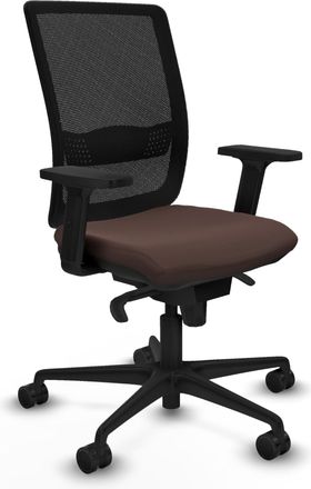 Piqueras y Crespo Schreibtischstuhl braun Haches mit 2D-Armen, h&ouml;henverstellbare Lendenwirbelst&uuml;tze, ausgestattet mit 5 Positionen und injiziertem Schaumstoff, Schwarz/