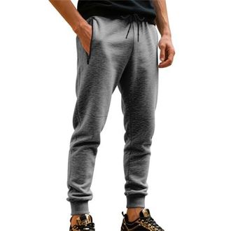 Generic Pantalon de survêtement à revers pour homme avec cordon de serrage pour salle de sport et salon - Coupe confortable - Port quotidien avec poches zippé