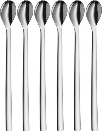 WMF Nuova Longdrinkl&ouml;ffel 6-teilig, lange L&ouml;ffel 22 cm, Latte Macchiato L&ouml;ffel, Joghurt, Cocktail, Cromargan Edelstahl poliert, sp&uuml;lmaschinengeeignet