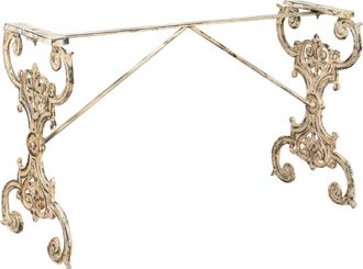 Biscottini International Tischgestell aus Gusseisen, 123 x 49 x 76 cm, Gestell für Tischbeine für den Außenbereich, Sockel für Glasplatte, Gestell für Esstisch, Schreibtisch, 