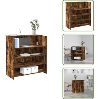 vidaXL Comptoir de caisse - vidaXL Bureau de r&eacute;ception ch&ecirc;ne fum&eacute; 100x50x103,5cm bois ding&eacute;nierie - Rangement bureau