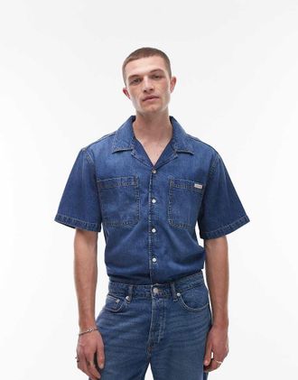 Calvin Klein Jeans Camp - Jeanshemd in Mittelblau