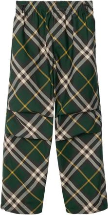 Burberry Homme, Pantalons, Vert, Taille: S Check Print Track Pants