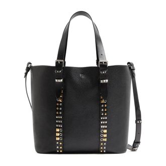 Valentino Medium Rockstud Pebbled Tote - - Bags - Damen - Schwarzk - ONE SIZE