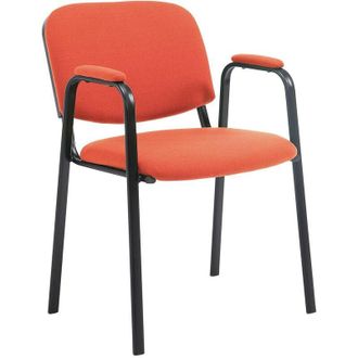 Clp Chaise de visiteur &eacute;l&eacute;gante rembourr&eacute;e en tissu et fauteuils m&eacute;talliques diff&eacute;rentes couleurs Couleur : Rouge