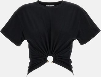 Paco Rabanne Schwarzes T-shirt Mit Piercing