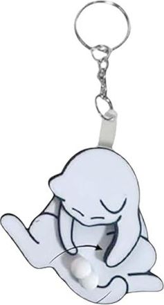 Generic Porte-cl&eacute;s interactif en forme de chat malicieux jouant avec ses boules rotatives - Cadeau amusant pour les amoureux des chats - Accessoire amusant po