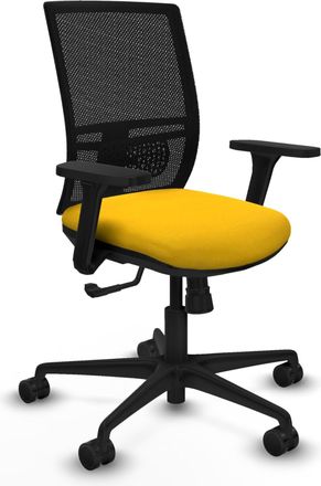 Piqueras y Crespo Drehbarer Schreibtischstuhl ohne R&auml;der, mit 3D-Armlehnen, h&ouml;henverstellbare Lendenwirbelst&uuml;tze, ausgestattet mit 4 Positionen und Schneidschaum, Schwa