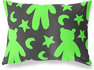 Bonamaison Le Jardin du Lin Kissenbezug Zierkissenbezug Neon Grün-Rauch Kissenbezug, Für Bett, Auto, Sofa, Haus, Wohnzimmer, Schlafzimmer, Dekoration, 45x60 Cm -