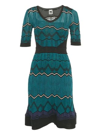 Missoni robe en maille intarsia - Bleu