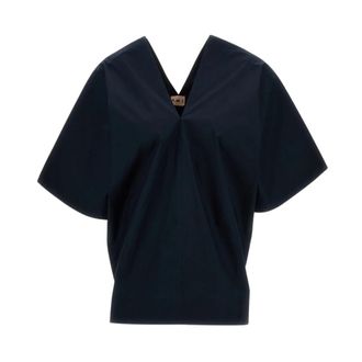 Plan C V-back Top - - Blouses & Shirts - Damen - Blau - S