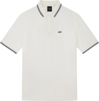 A|X Armani Exchange Stretch Piqu&eacute;-Poloshirt mit Kontrastbesatz - - Tops - Herren - Wei&szlig; - M