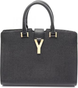 Saint Laurent Sac &agrave; main pr&eacute;-aim&eacute; en cuir Cabas Chic - Femme - Pre-owned - Noir - Taille: ONE Size