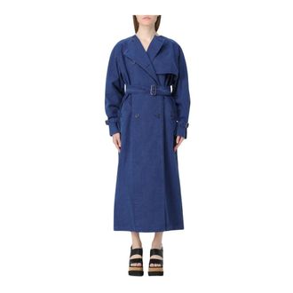 Max Mara Blauer Trenchcoat Eleganter Zeitloser Stil - - Coats - Damen - Blau - 2XS