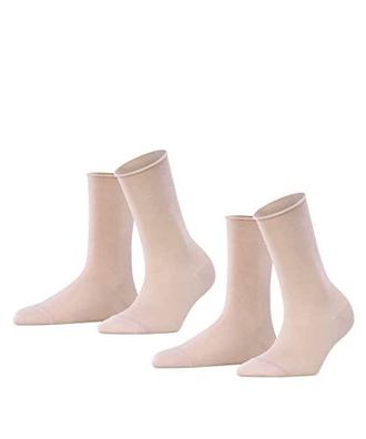 Falke Happy 2-Pack W SN coton unies lot de 2 paires, Chaussettes basses Femme, Rose (Blossom 8645), 39-42