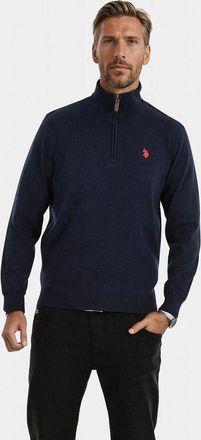 U.S.Polo Association Stehkragenpullover Stehkragenpullover USKnooxx - Herren Half-Zip Strickpullover Baumwoll-Viskose-Mix, weiche Qualität und sportiver Look